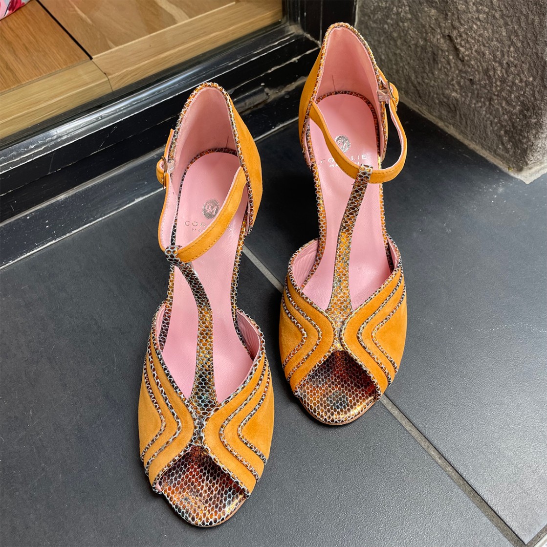 Sandales à Talon CORALIE MASSON Fafa Orange Python POINTURE 36